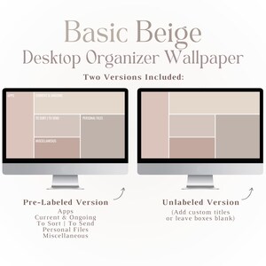 Basic Beige Wallpaper Organizer + Folder Icons, Desktop Wallpaper ...