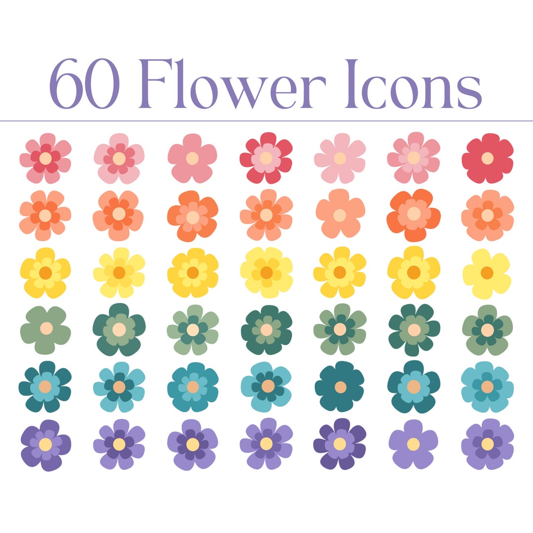 60 Flower Icons for Mac & PC, Desktop Folder Icons, File Icons, Mac, PC ...