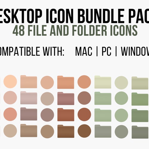 Neutral Tone Desktop Icons INSTANT DOWNLOAD Desktop Mac - Etsy