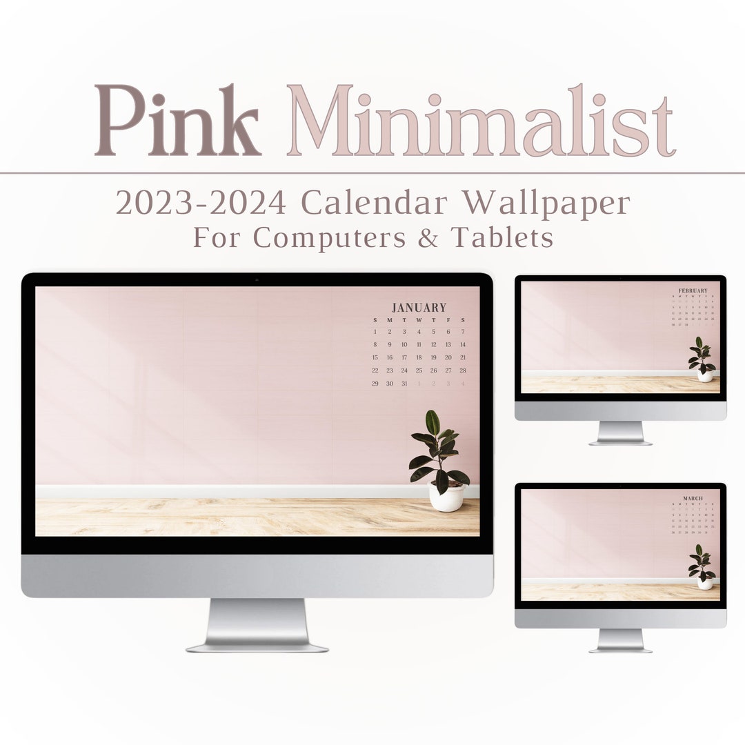 2024 Calendar Desktop Wallpaper, Minimalist, Computer Wallpaper, Mac ...