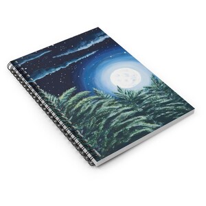Moonlight Spiral Notebook | Moon and Stars 6x8 Spiral Notebook - Ruled ...