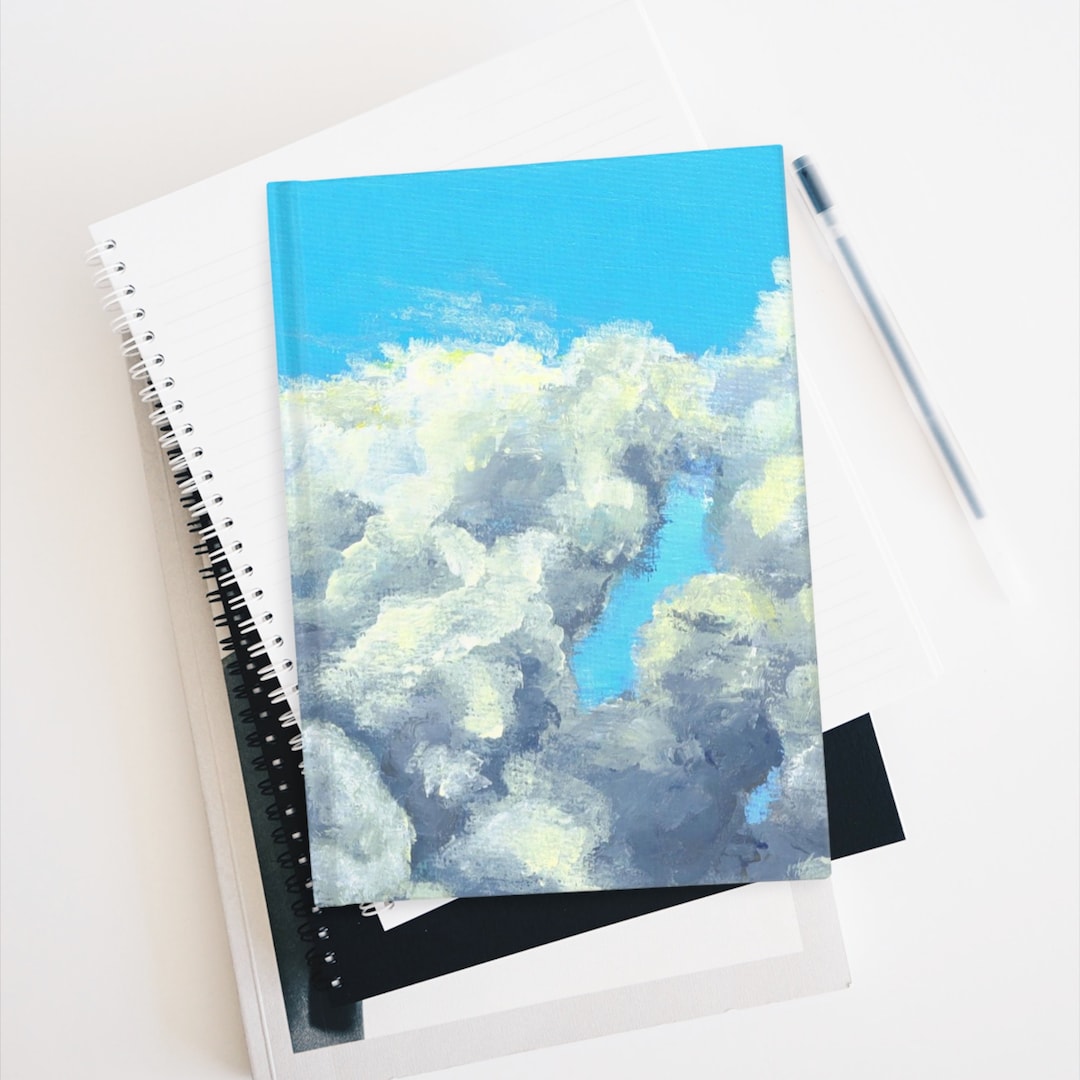 Cloud-gazing Hardcover Journal: Blue Sky Cumulus Clouds - Etsy