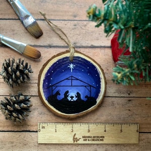 Nativity Ornament | Hand-painted Manger Scene Ornament | Birth of ...