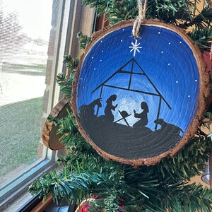 Nativity Ornament | Hand-painted Manger Scene Ornament | Birth of ...