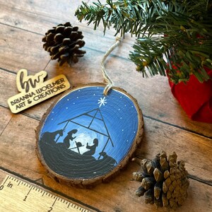 Nativity Ornament | Hand-painted Manger Scene Ornament | Birth of ...