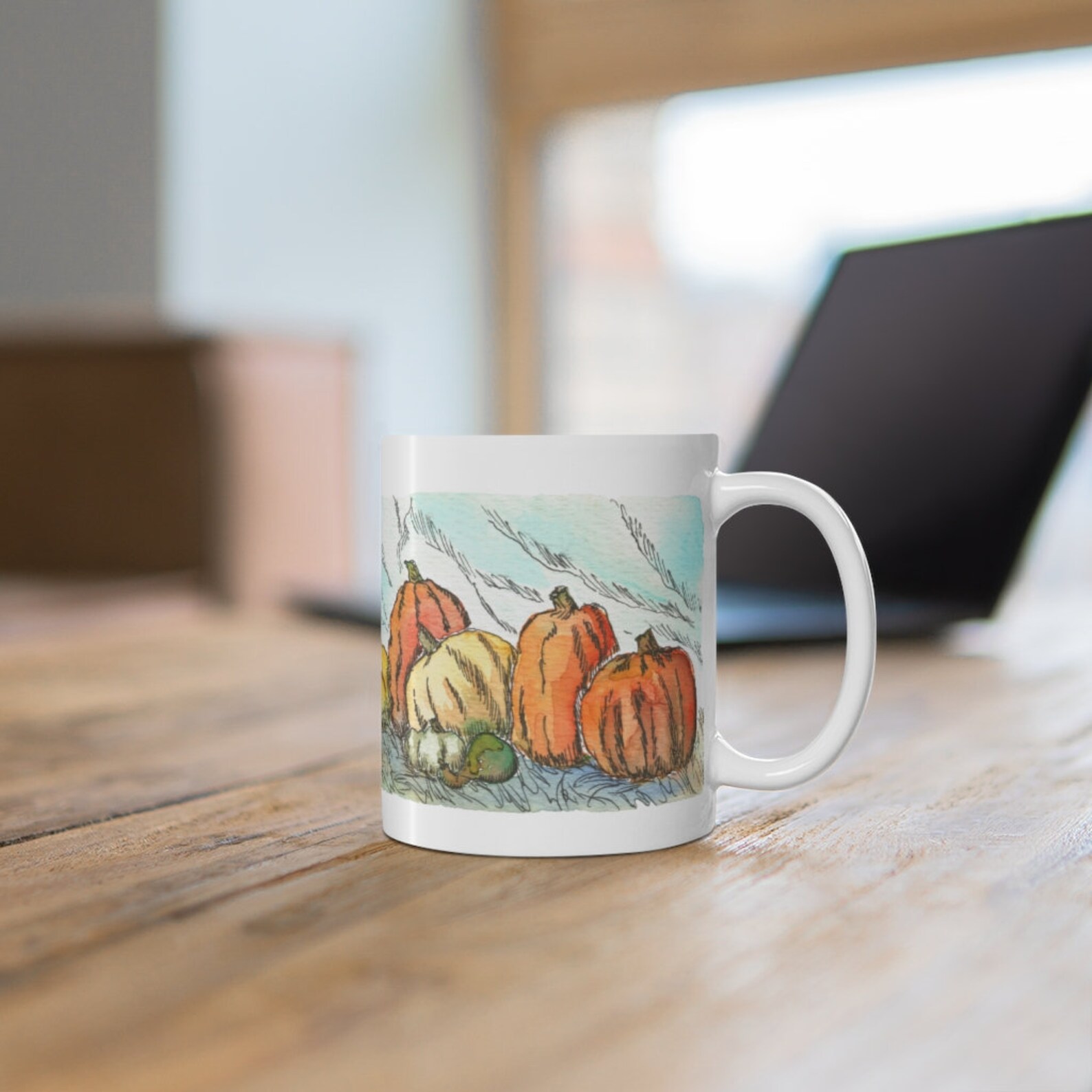 Pumpkin Mug 11oz Ceramic Autumn Mug Pumpkin Cup - Etsy