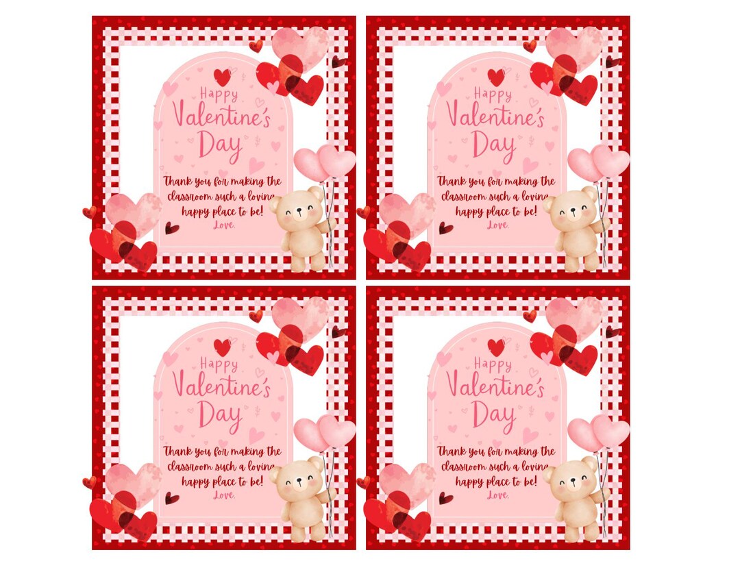 Valentines Teacher Gift Tags - Etsy
