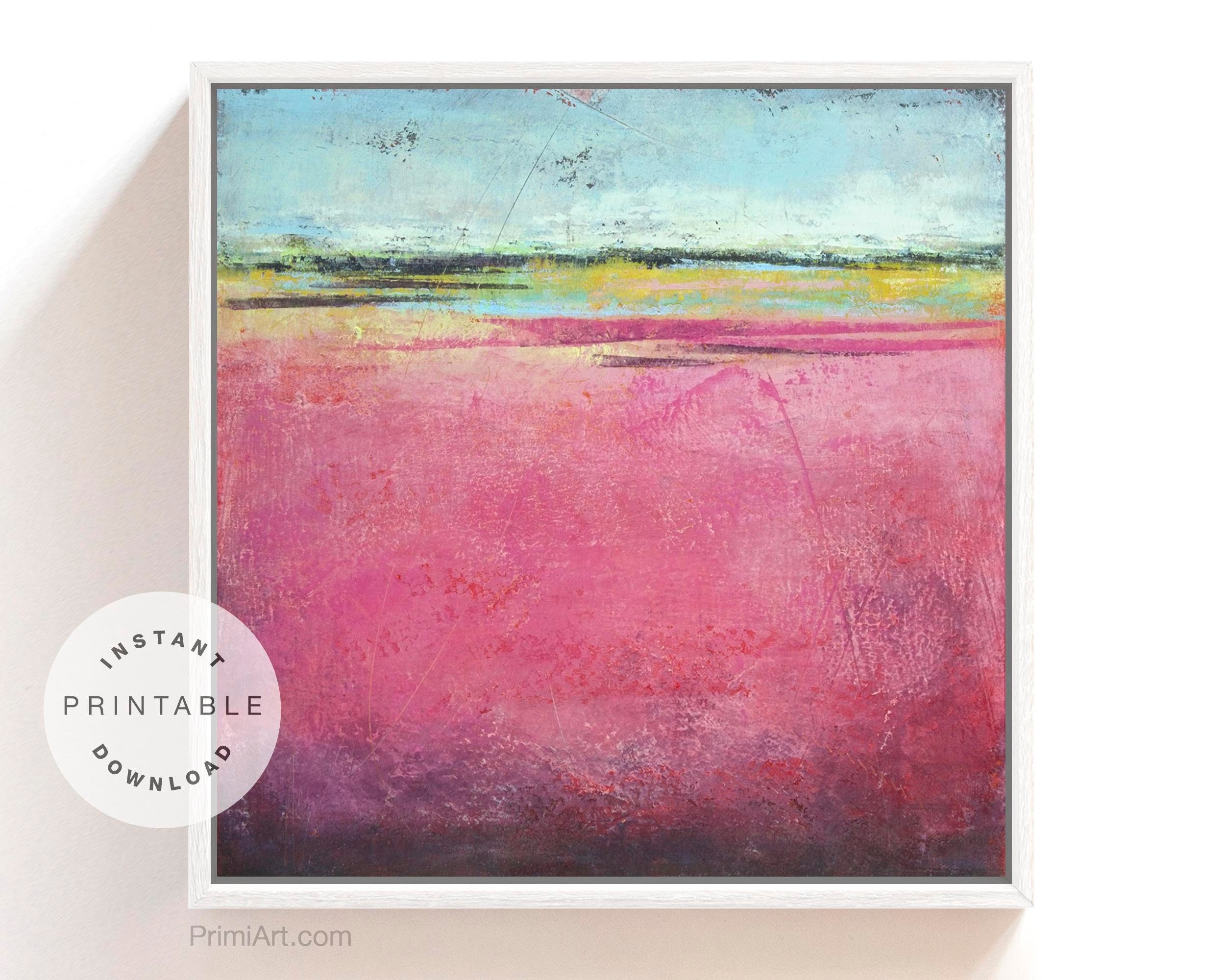 Pink Ocean Art for Bedroom Large Modern Wall Art Printable - Etsy