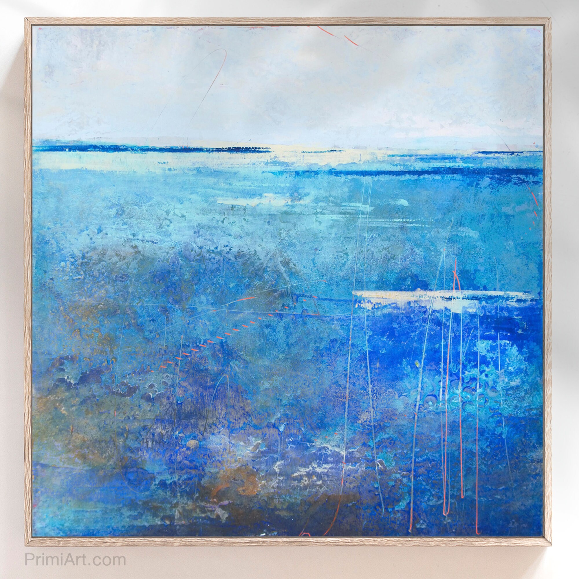 Blue Coastal Wall Art Set Large Beach Décor Diptych for - Etsy
