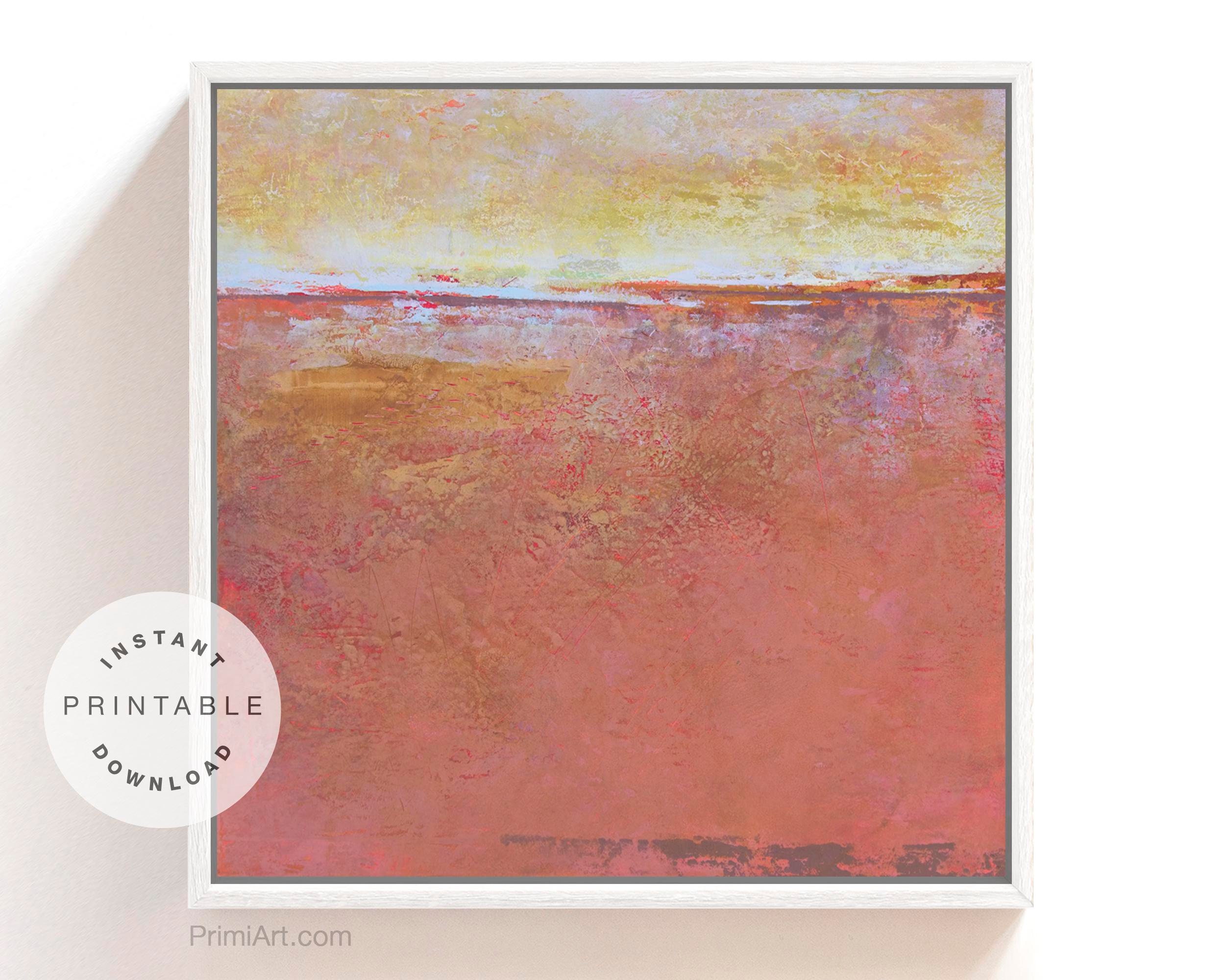 Red Abstract Canvas Wall Art Square Digital Prints Download - Etsy