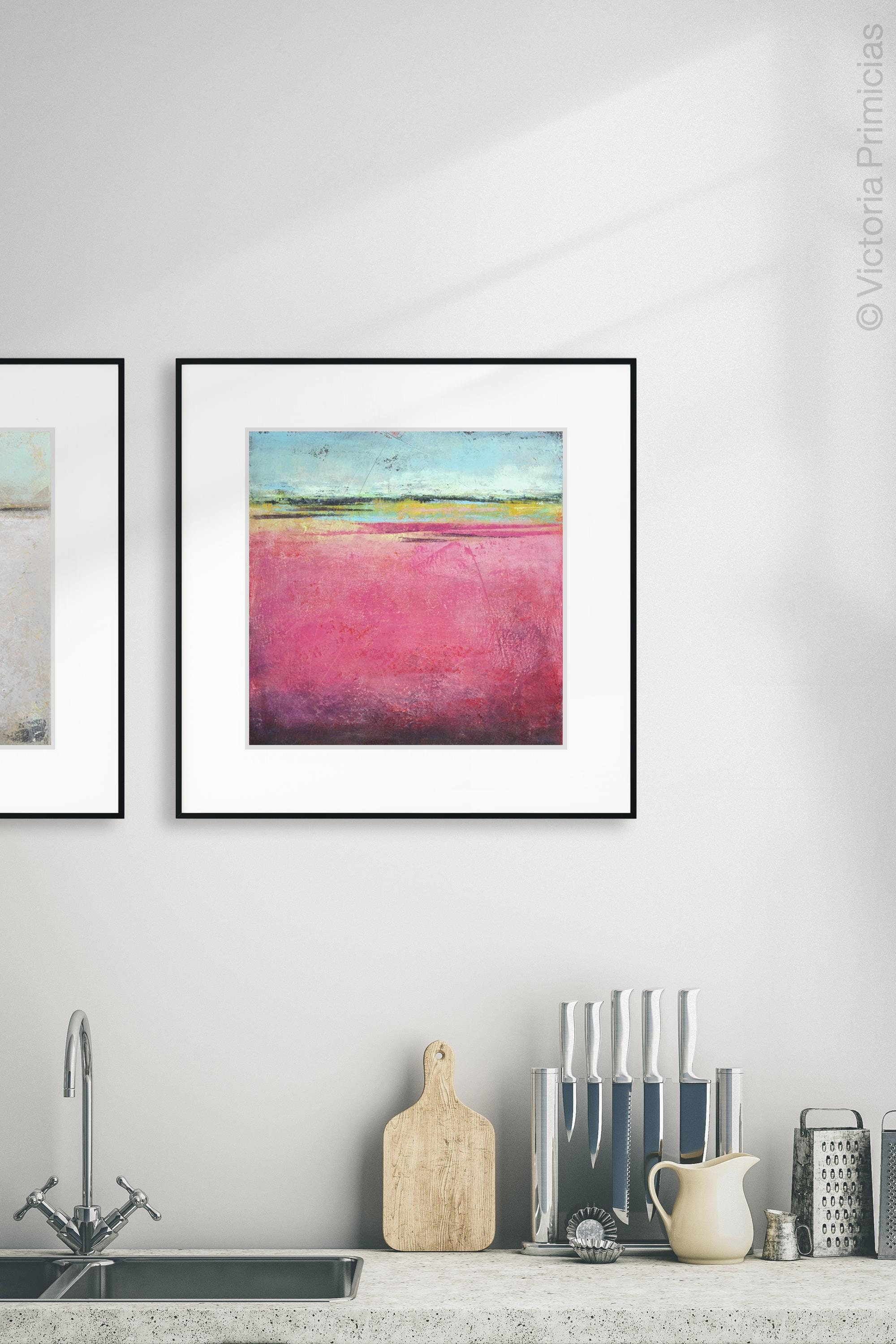 Pink Ocean Art for Bedroom Large Modern Wall Art Printable - Etsy