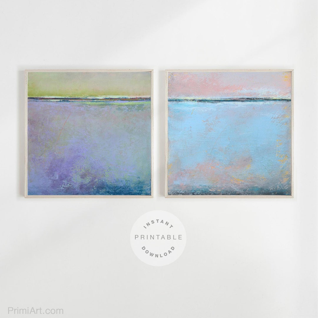 Zen Coastal Wall Art Set, Downloadable Diptych Beach Décor for Living ...