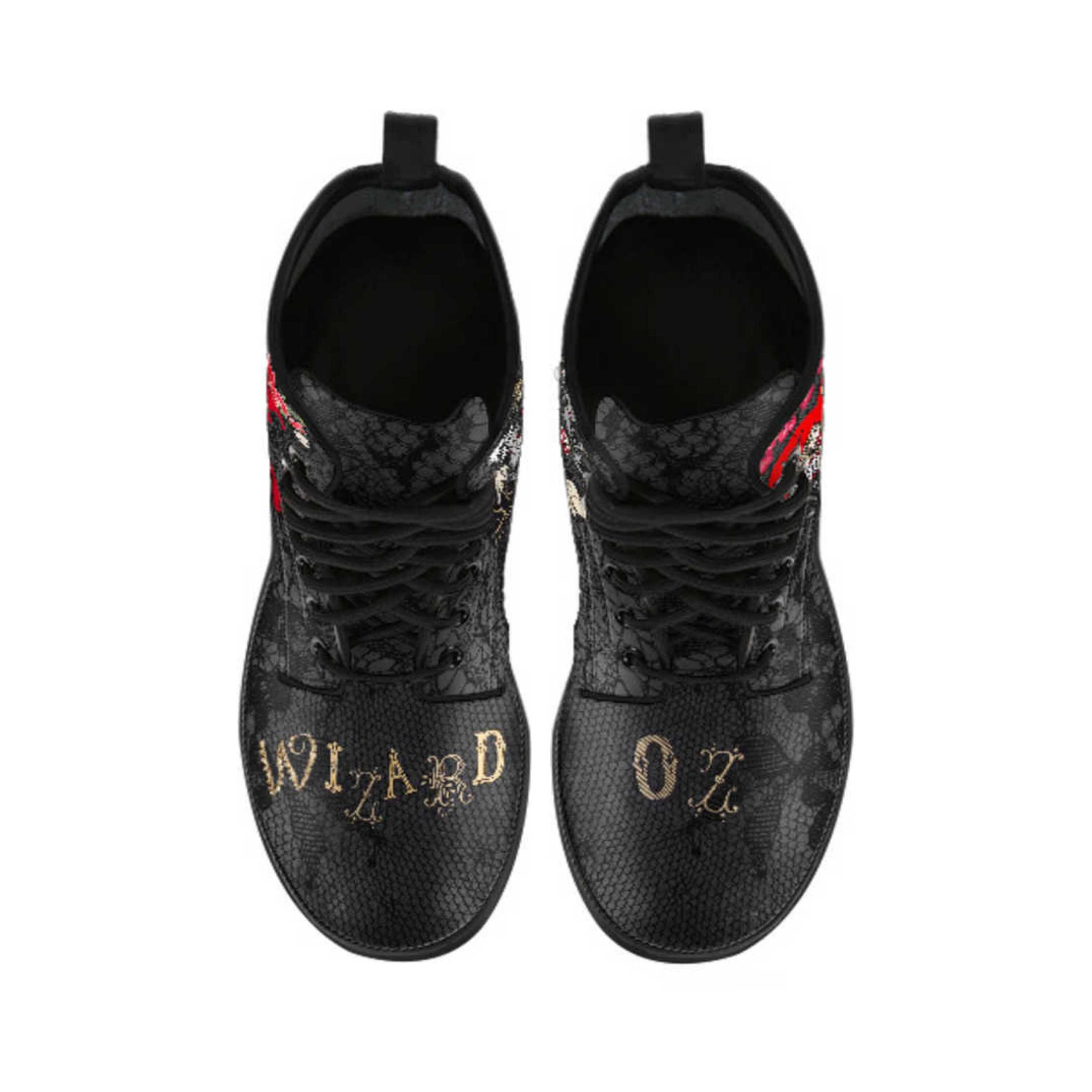 Combat Boots - the Wizard of Oz Gifts #101 Black Lace Print | Women's ...