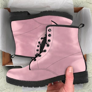 Combat Boots - Light Pink | Boho Custom Shoes, Handmade Lace up Boots ...