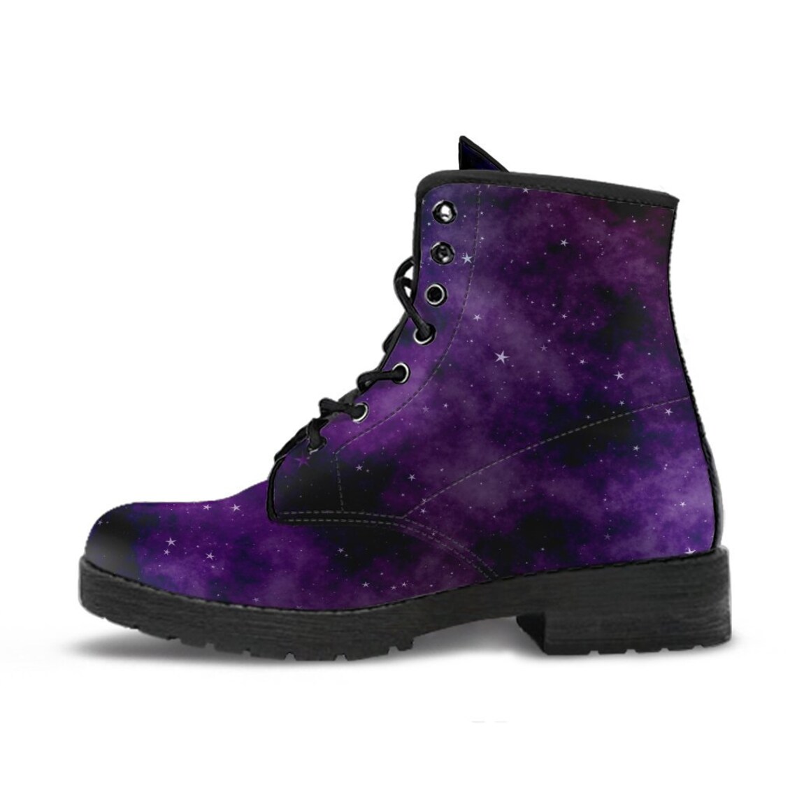 Purple Combat Boots Galaxy Purple Boots for Women Vegan - Etsy