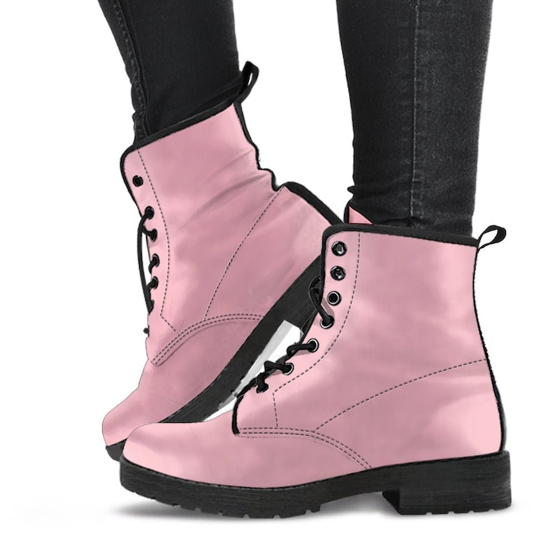 Combat Boots Light Pink Boho Custom Shoes Handmade Lace - Etsy