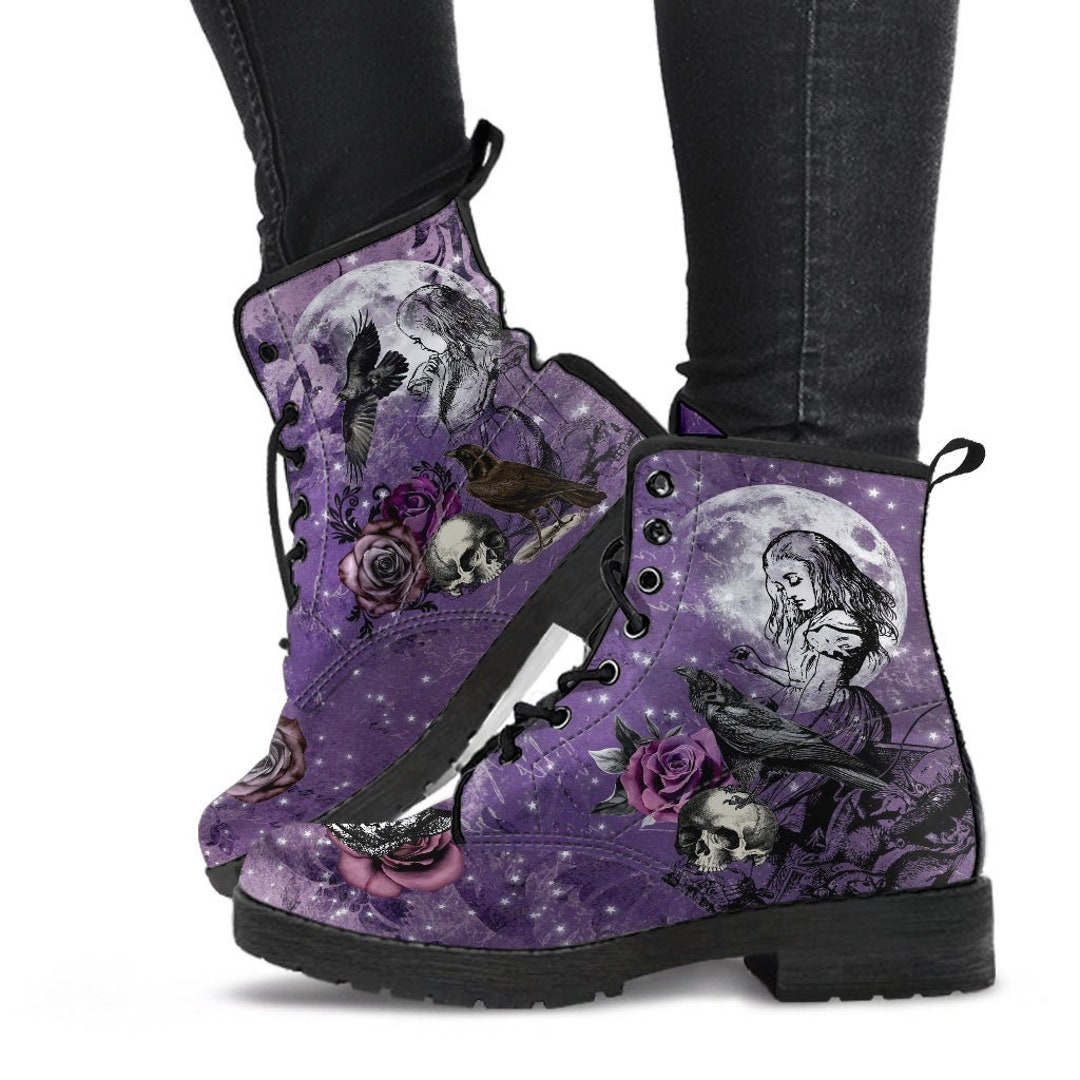 Combat Boots - Alice in Wonderland Gifts #104 Goth Series | Custom Boho ...