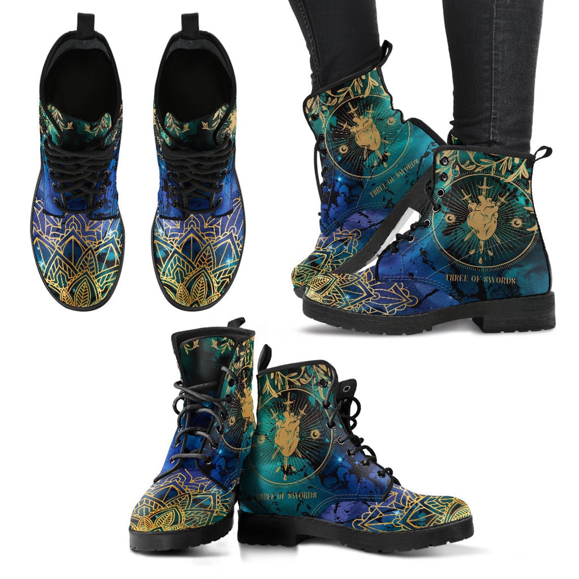 Combat Boots - Three of Swords #102 | Tarot Art, Unisex Adult Shoes ...