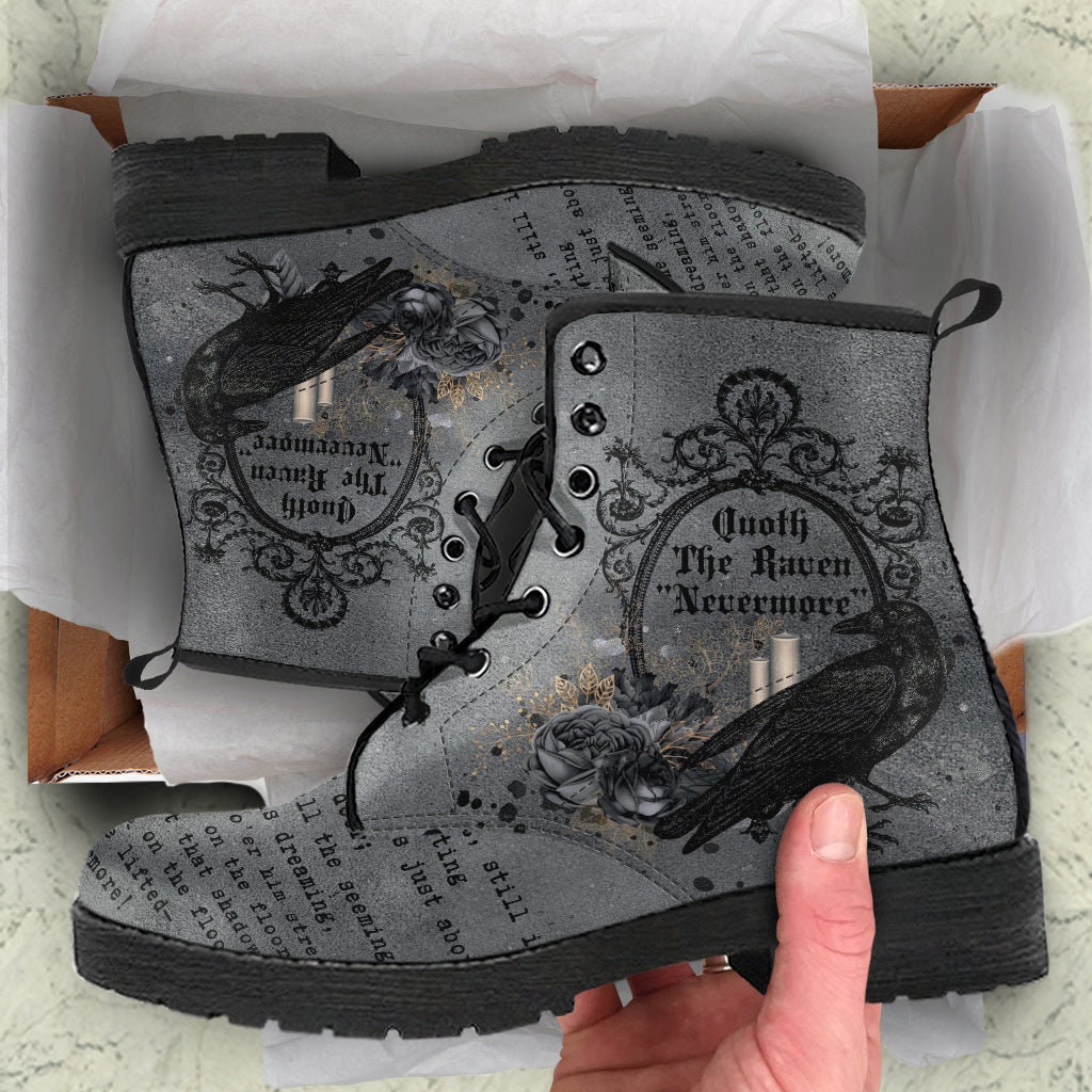 Combat Boots - Edgar Allan Poe Inspired #103 the Raven | Nevermore ...