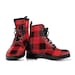 Combat Boots Black & Red Plaid Boots Red Boots, Handmade Lace up Boots ...