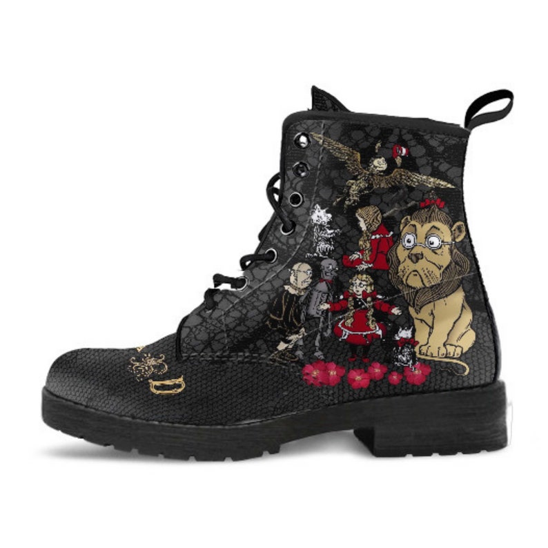 Combat Boots - the Wizard of Oz Gifts #101 Black Lace Print | Women's ...