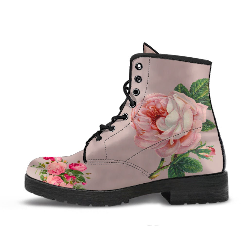 Combat Boots - Vintage Style Flowers | Boho Shoes, Handmade Lace up ...