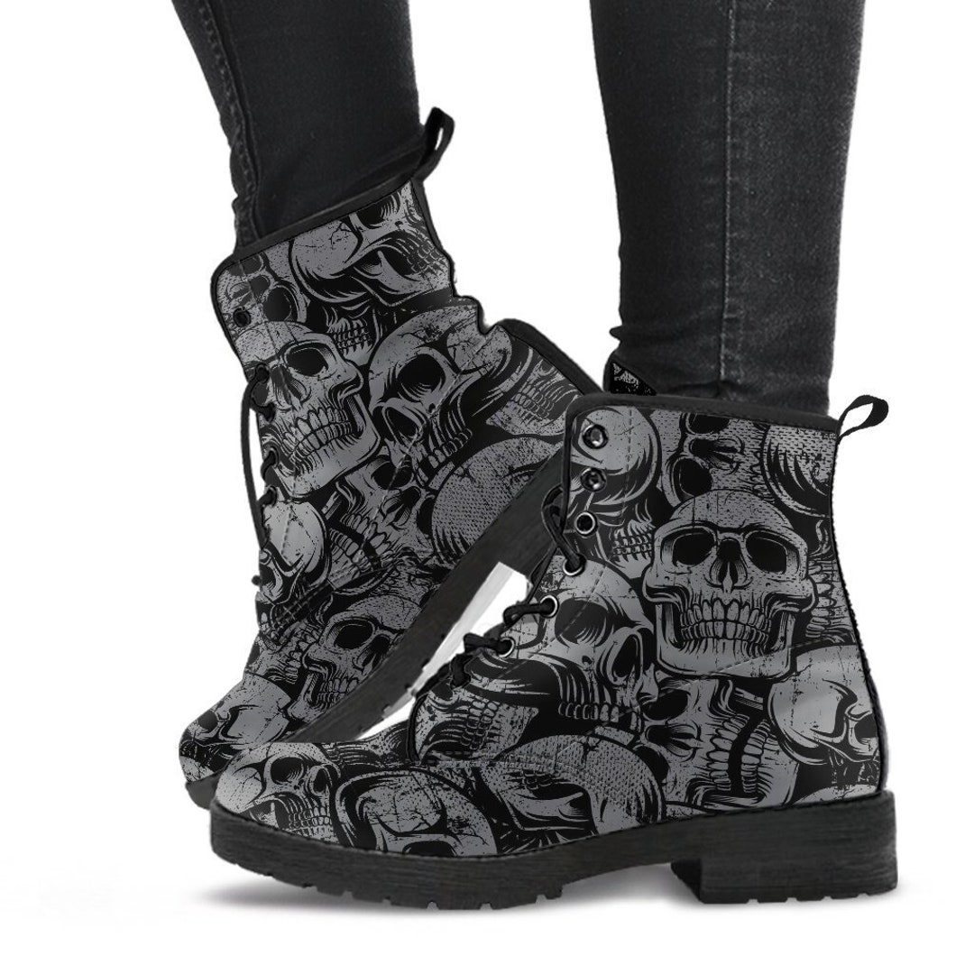 Botas de combate - Zapatos góticos #43 Calaveras / Zapatos Boho, Botas ...