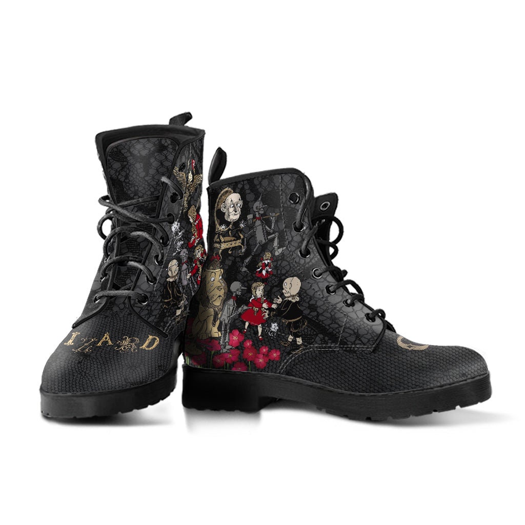 Combat Boots - the Wizard of Oz Gifts #101 Black Lace Print | Women's ...