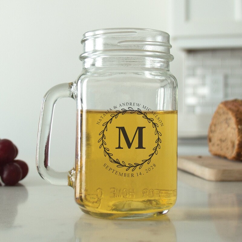 Monogram Mason Jar - Etsy