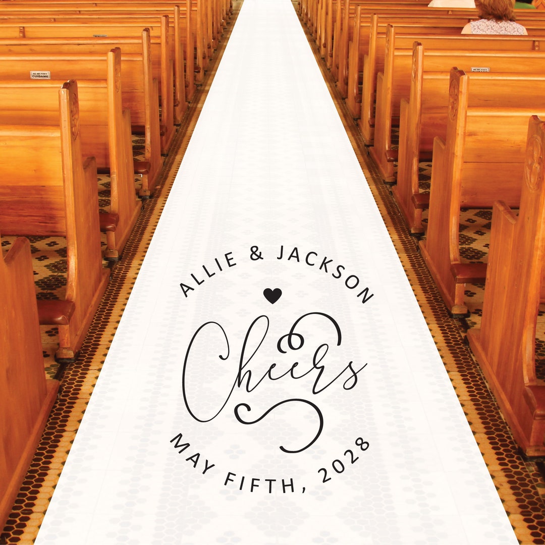 Personalized Wedding Aisle Runners - Wedding Heart Monogram Design ...