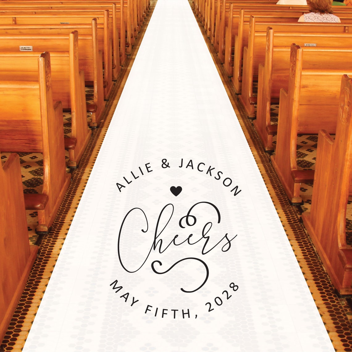 Personalized Wedding Aisle Runners - Wedding Heart Monogram Design ...
