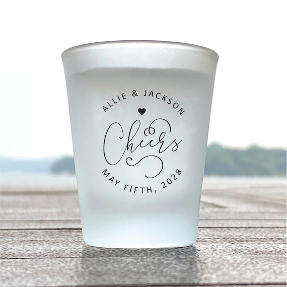 24 Pcs Personalized Frosted Shot Glass Cheers Monogram - Etsy