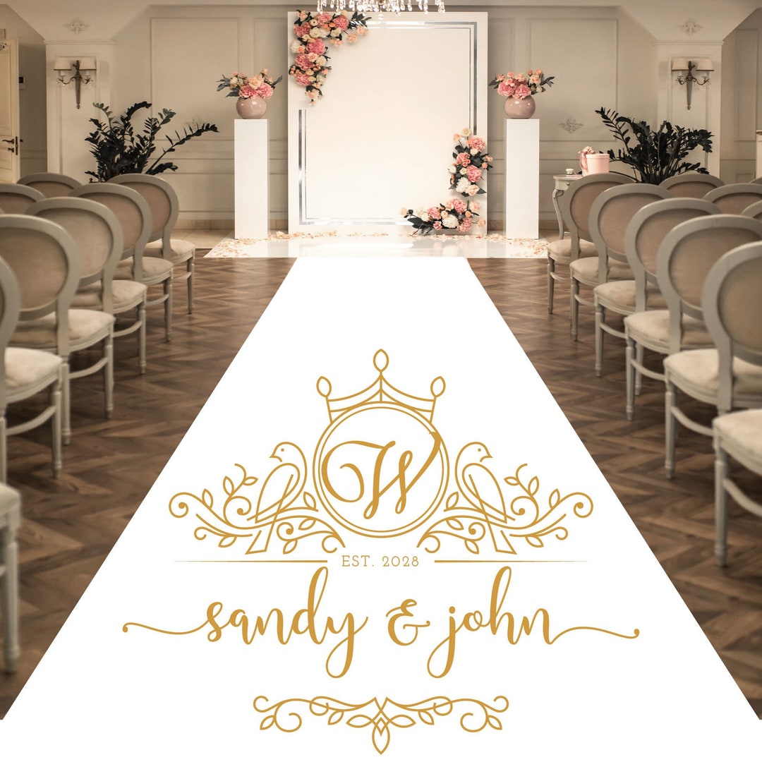 Personalized Wedding Aisle Runners - Wedding Elegant Frame Design Names ...