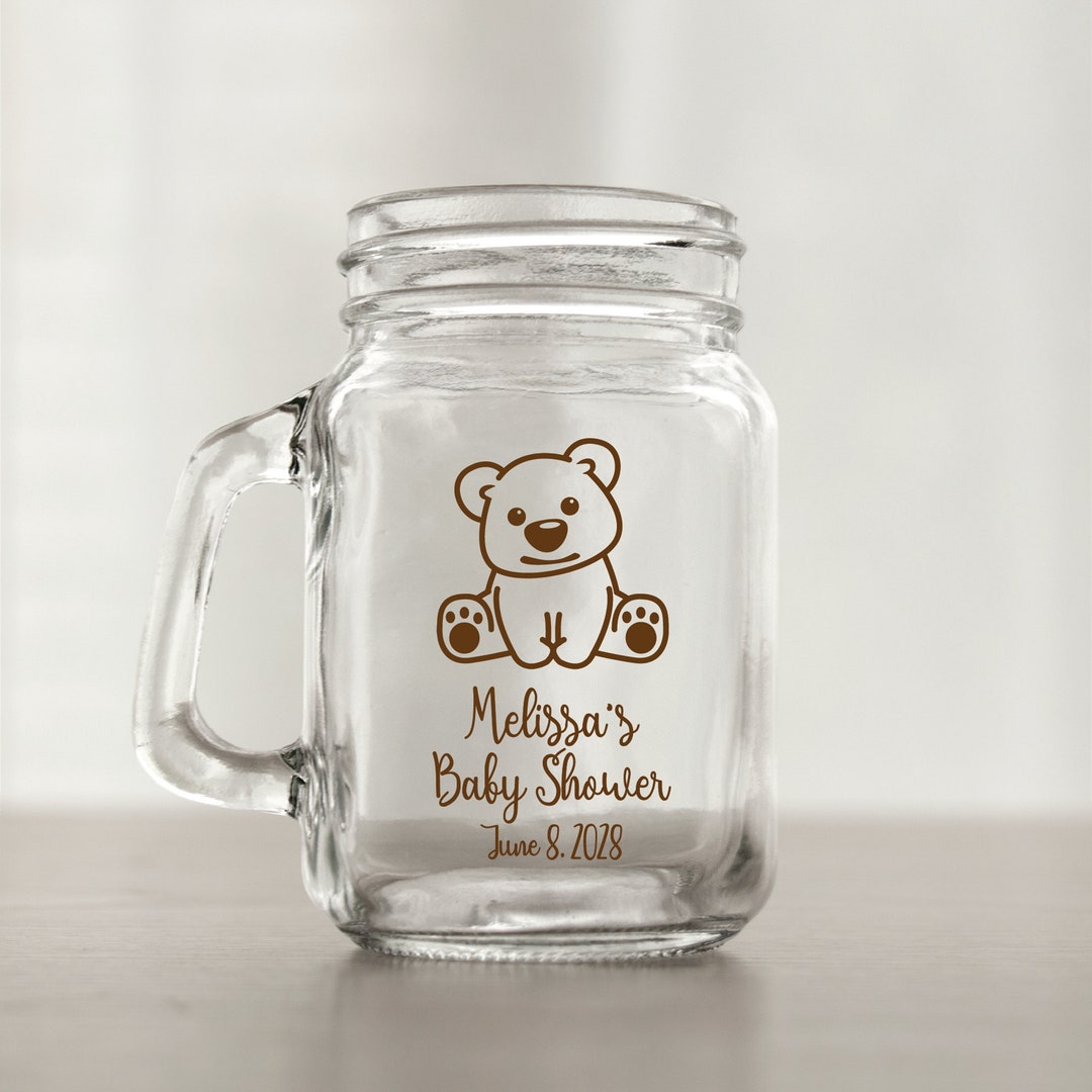 24 Pcs - Personalized Mini Mason Jar - Bear - Unique Mini Mason Mug ...