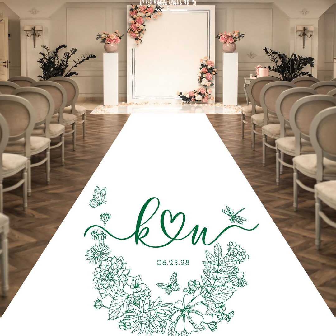 Personalized Wedding Aisle Runners - Wedding Monogram Classic Garden ...