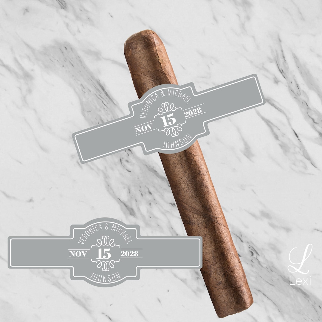 18pcs - Bulk Custom Cigar Band Labels - Wedding Elegant Wedding Cigar ...