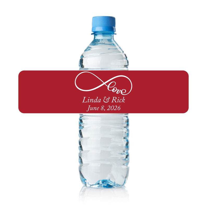 24pcs - Bulk Water Bottle Labels Stickers - Infinite Love Design Water ...