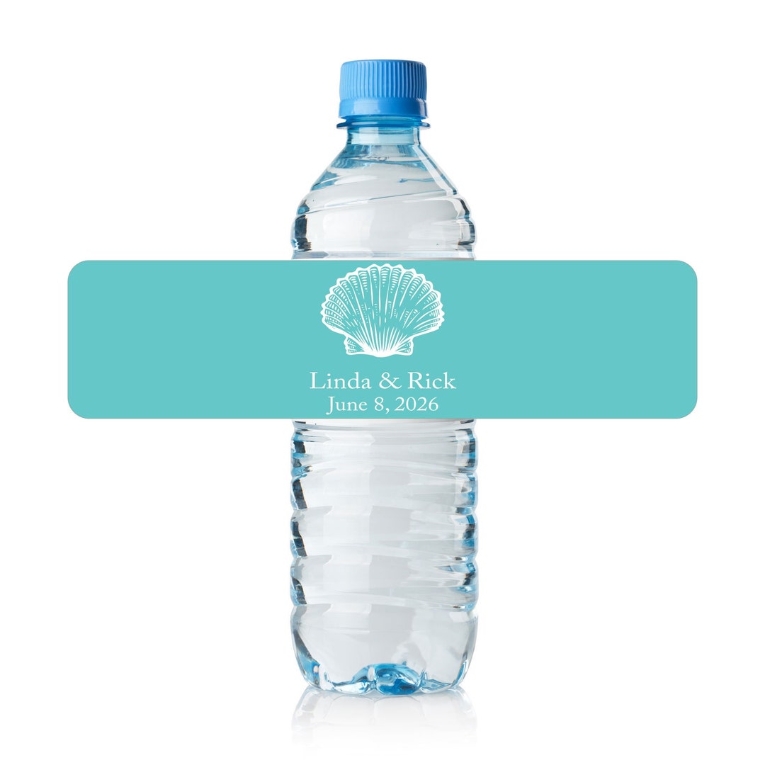 24pcs - Bulk Water Bottle Labels Stickers - Seashell Design Water Proof ...