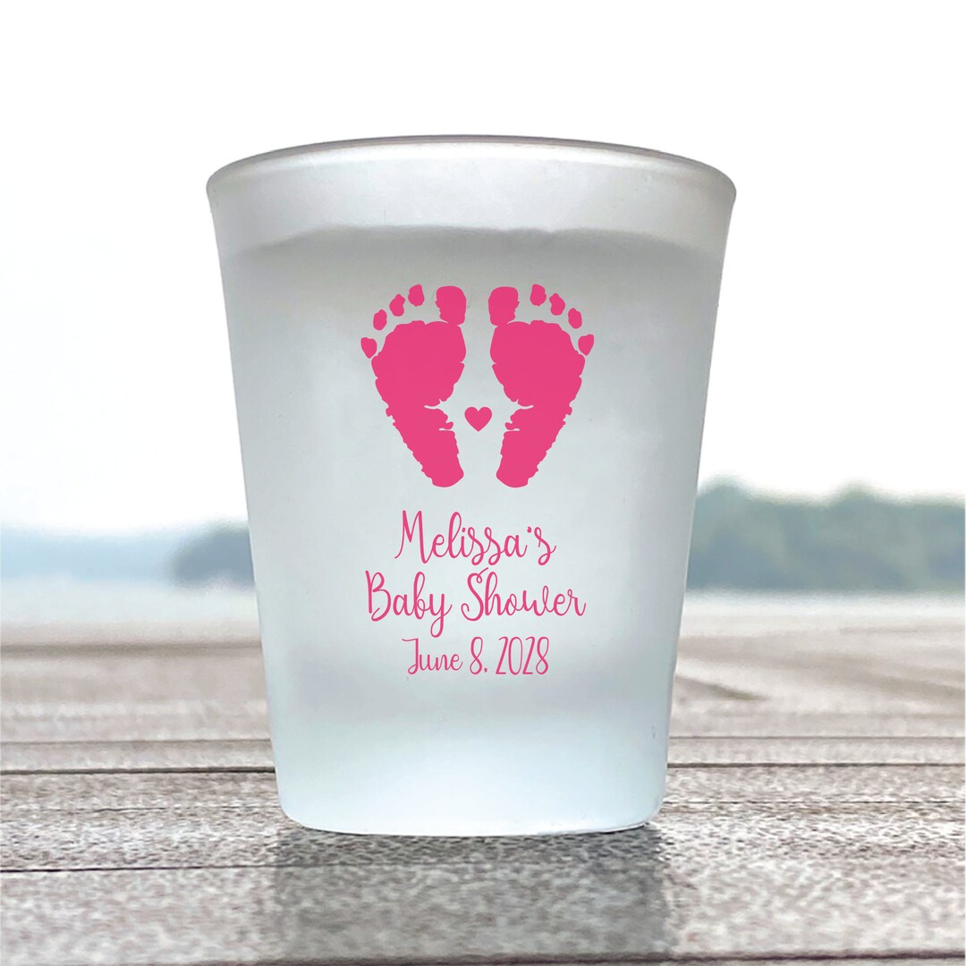 24 Pcs - Personalized Frosted Shot Glass - Baby Feet - Unique Shot ...