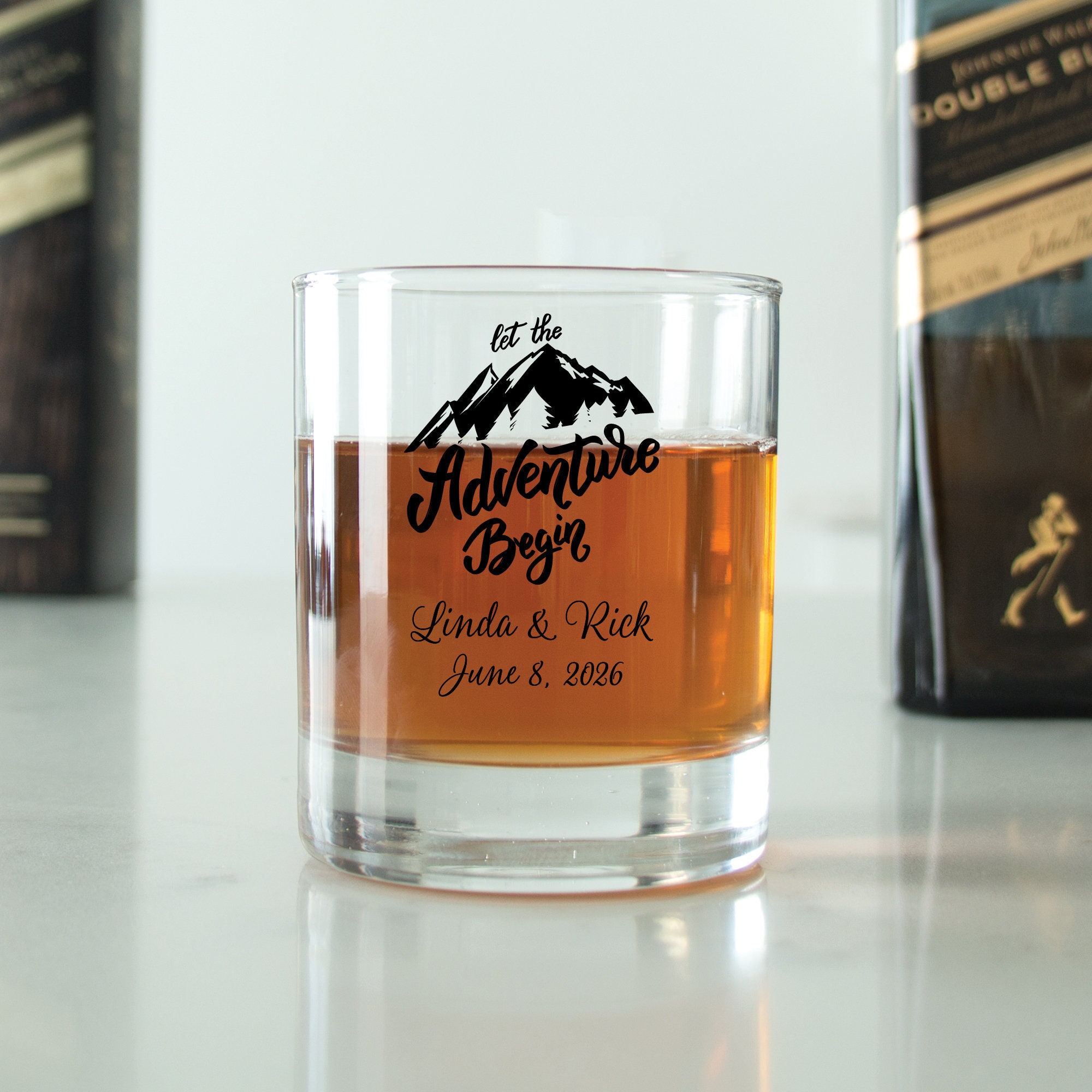 24 Pcs Personalized 10 Oz. Rocks Glass Let the Adventure - Etsy