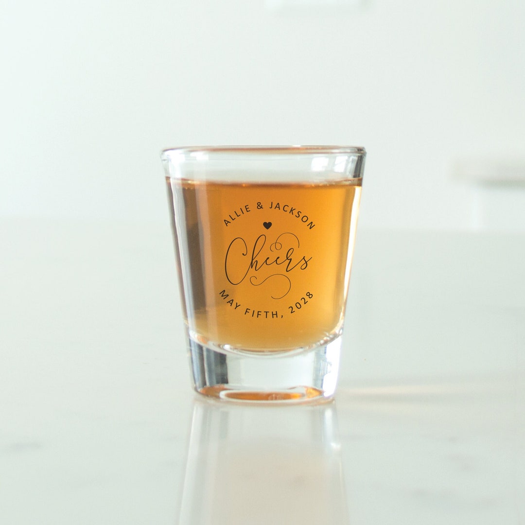 24 Pcs - Personalized Shot Glass - Cheers Monogram Favors - Unique ...