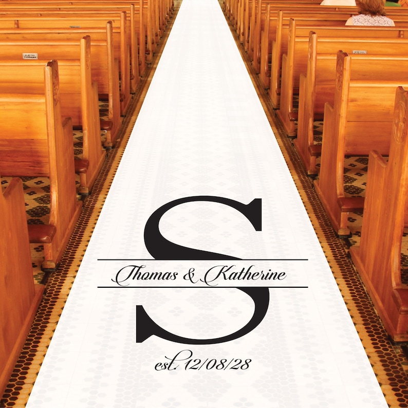 Personalized Wedding Aisle Runners - Wedding Initial Monogram Design ...