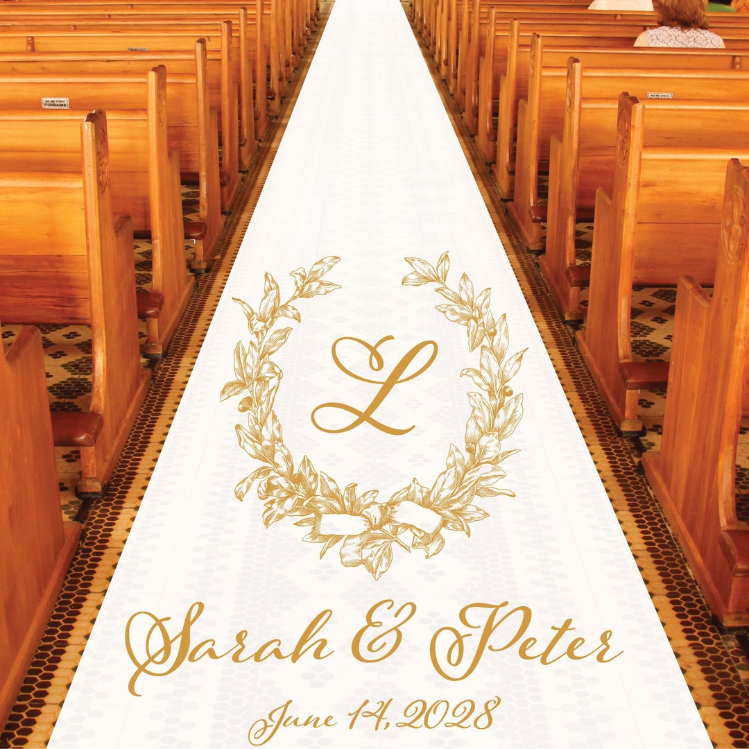 Personalized Wedding Aisle Runners - Elegant Wedding Royal Design Names ...