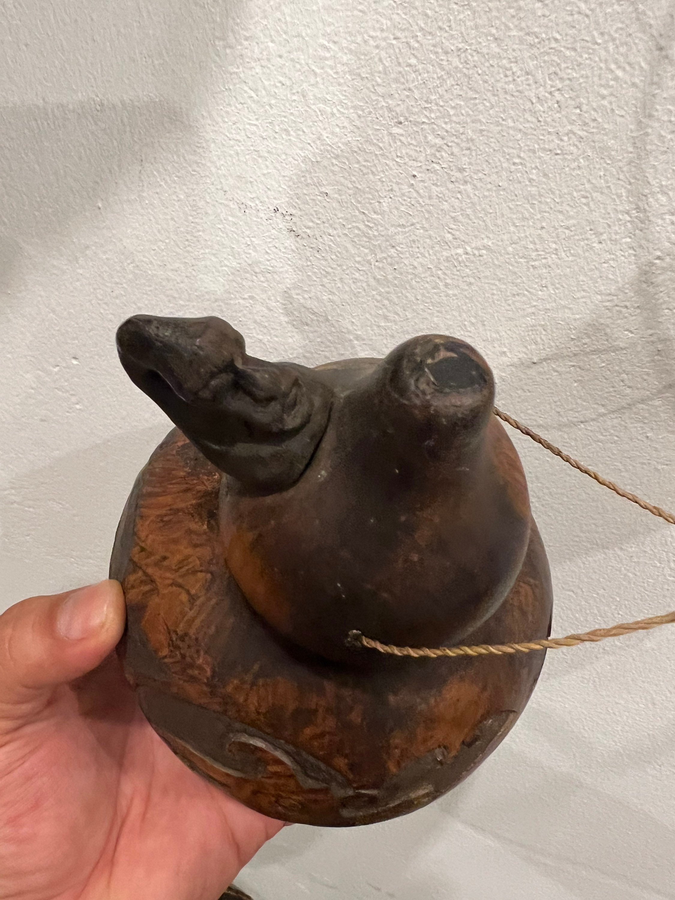 Old Wine Bottle/gourd Carved Dragon Container From Dayak Borneo. - Etsy