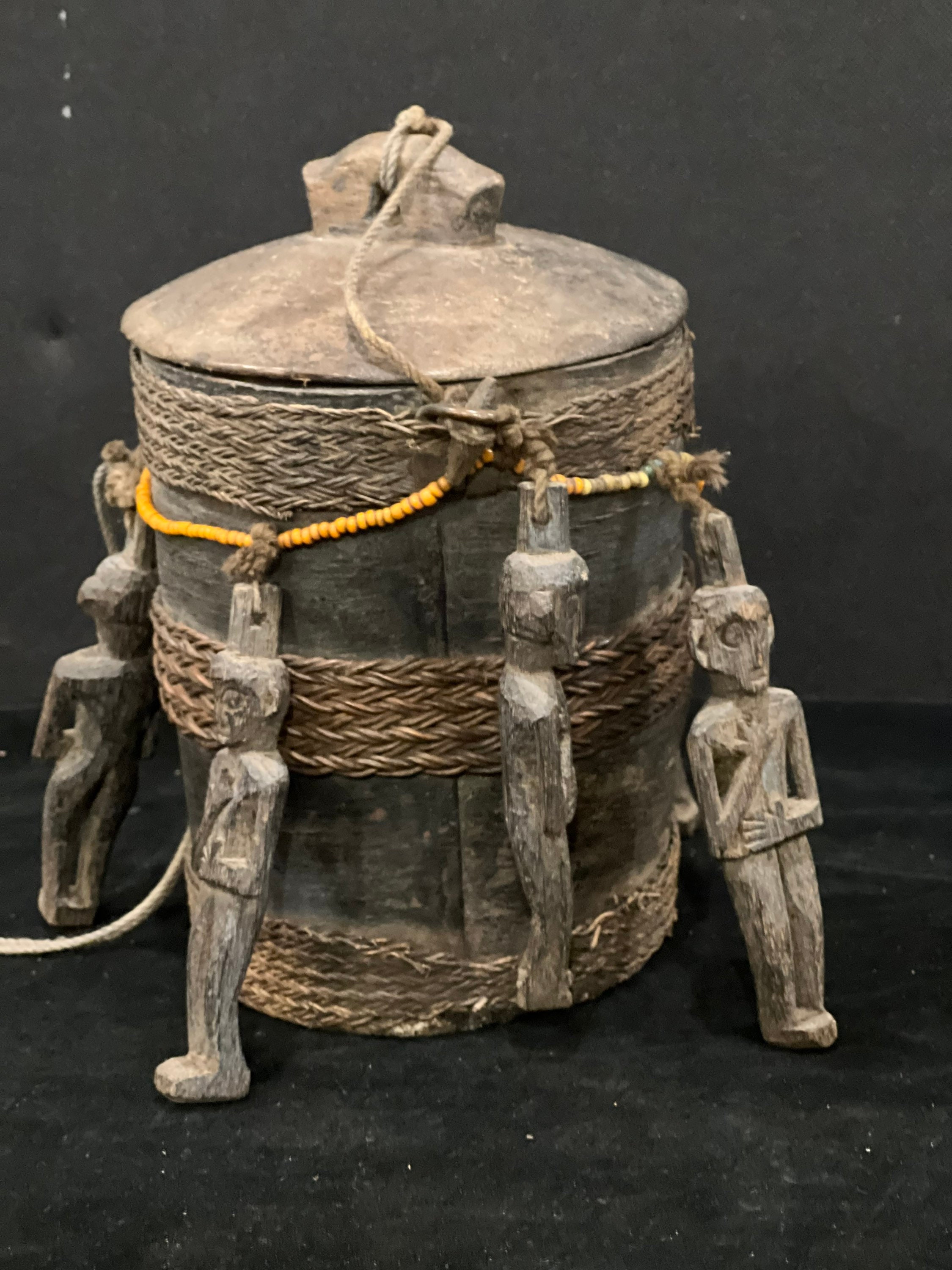 100yrs Old IBAN SHAMAN Medicine Box/lupong/healing/charm/beads/bell ...