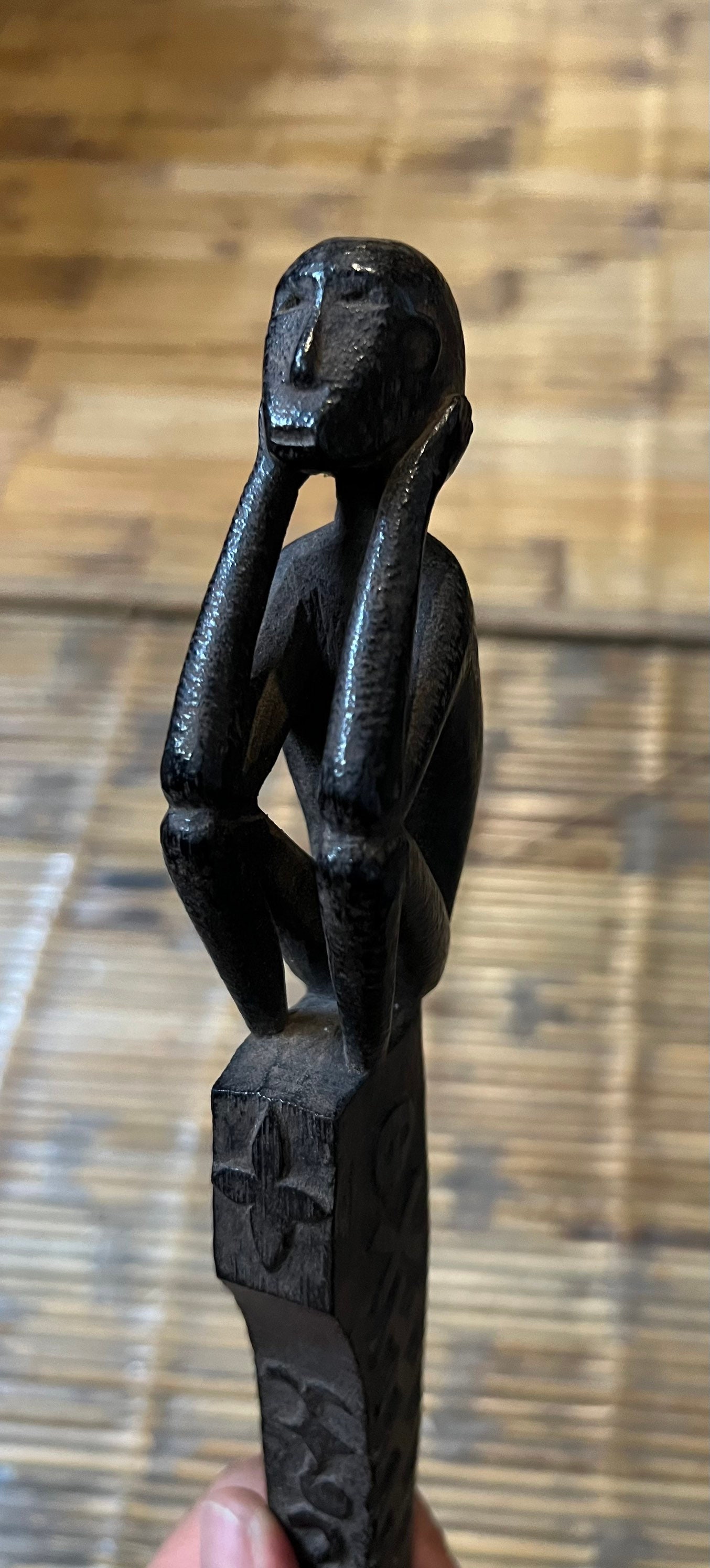 Ibanic Dayak Rice God/tun Tun Pig Charm Stick With Monkey Tail/figure ...