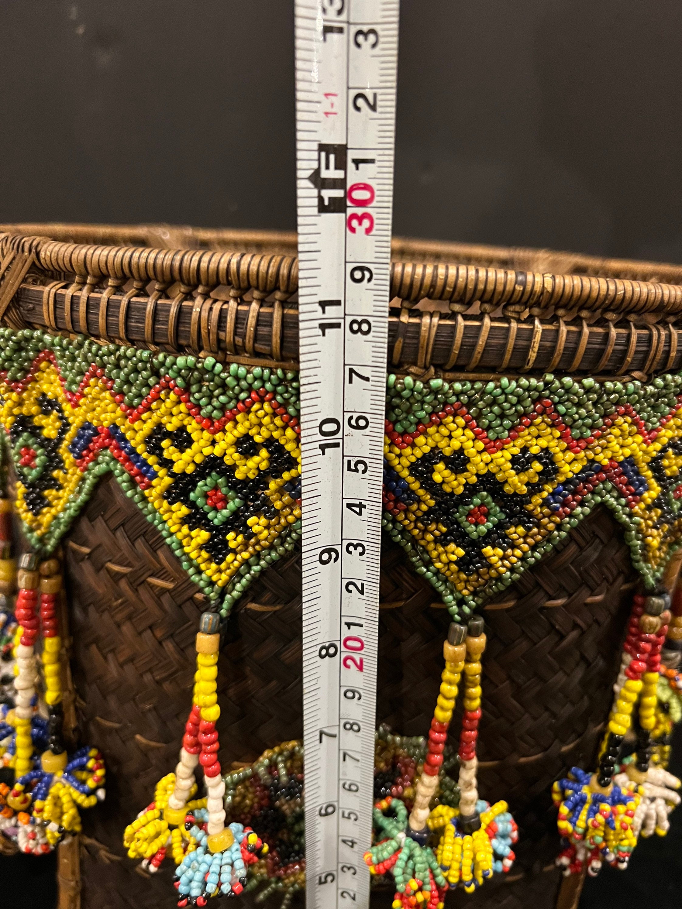 Superb Kayan Kenyah Wedding Rottan/bamboo/beads Basket From Dayak ...