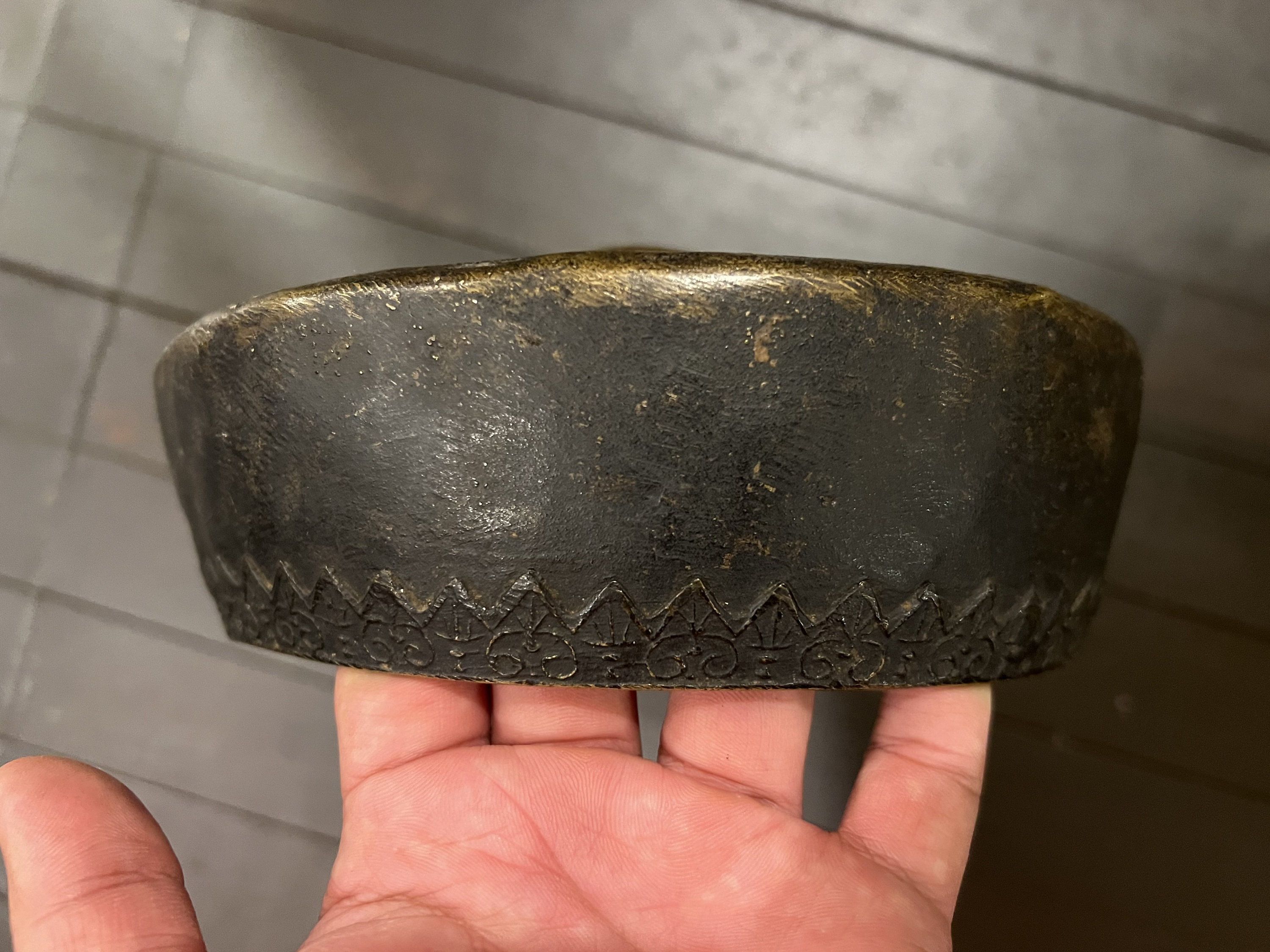 Old Brass Musical Instruments/gong With 2 Dragon Motif From Dayak Iban ...