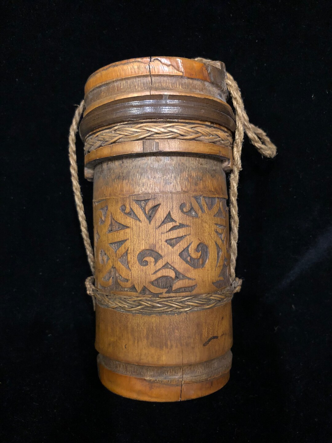 Old Traditional Dayak Bamboo Tobacco Container /cigarette Box From ...