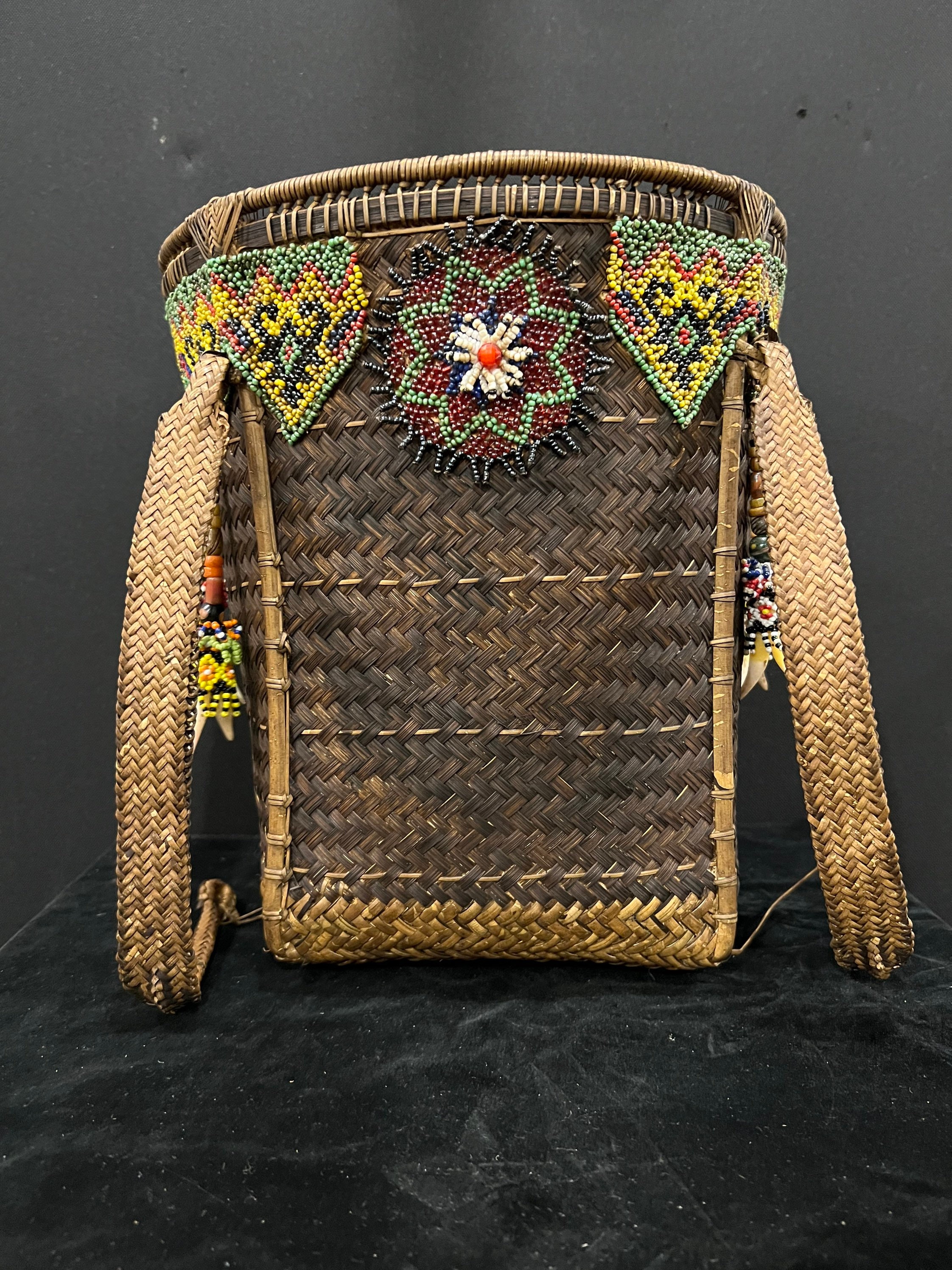 Superb Kayan Kenyah Wedding Rottan/bamboo/beads Basket From Dayak ...
